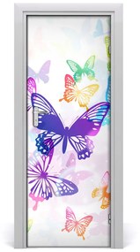 Samolepící fototapeta na dveře Barevní motýli 75x205 cm