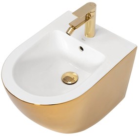 Závěsný bidet REA CARLO MINI, bílá/zlatá