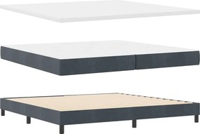 Postel s boxspringem s čelo Tmavě šedá 200 x 200 cm samet 3341487