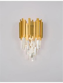 Nova Luce Nástěnné svítidlo GRANE zlatý kov a křišťál E14 2x5W