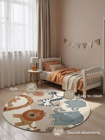 Hanse Home, Dětský koberec Adventures 106409 Cream Multicolor kruh, 160x160 (průměr) kruh, vícebarevná, dětský pokoj