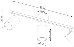 Sollux SL.1128 - Bodové svítidlo LEMMI 3xGU10/40W/230V černá