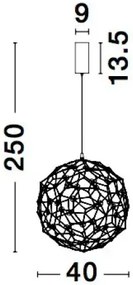 LED lustr Sole 40 zlaté