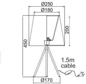 ACA DECOR Stolní lampa MILOS max. 60W/E27/230V/IP20, bílá