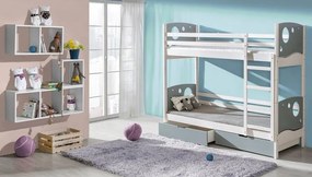 Casarredo - Komfort nábytek Patrová postel KEWIN s úložným prostorem, bílá/popel