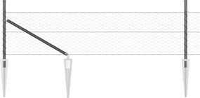 Hexagonální plot s podpěrou 25 x 0,8 m Ocel potažená PVC Šedá 3353233