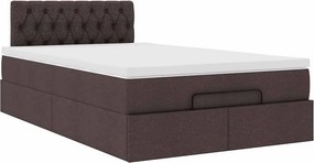 Osmanský rám postele s matrací tmavě hnědá 120x190cm textil 3311528