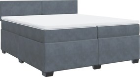 Box spring postel s matrací tmavě šedá 200x200 cm samet 3288697
