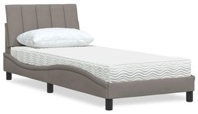 Postel s matrací Hanko taupe 90 x 190 cm textil 3310500