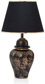 Černá/ve zlaté barvě stolní lampa s textilním stínidlem (výška 54 cm) Derin – Opviq lights