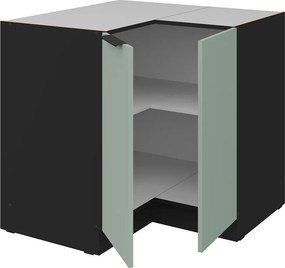 ARIA sc | dolní skříňka 90x90 DN 2F rohová s policí | 90x90 cm | černá/aquamarine