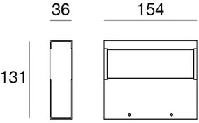 Linea Light CA040DBBMDI Regolo V2 160 Bi, černé nástěnné svítidlo, LED 17W 2700K, šířka 15,4cm