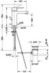 Duravit DC1023001010 - Umyvadlová baterie + výpusť D-CODE lesklý chrom