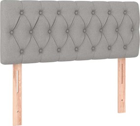Box spring postel s matrací a LED světle šedá 100x200 cm textil 3133373