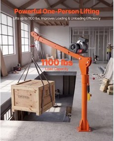 Elektrický autojeřáb, Teleskopický výložník otočný o 360° VEVOR – 1660 × 210 × 1290 mm