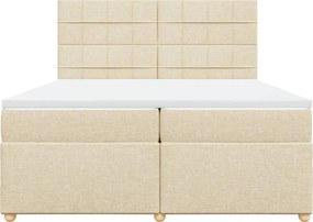 Box spring postel s matrací krémová 200x200 cm textil 3293692