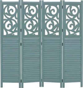 Paraván T568, dělící stěna, 4 panely - 170 × 160 cm - zelená