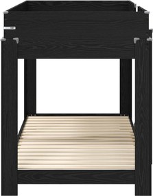 Patrová postel pro děti Černý dub 80 x 200 cm Kompozitní dřevo 3410524