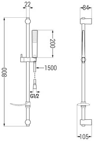 Mexen sprchový set DF72, chrom, 785724582-00