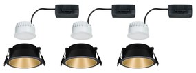 Paulmann 93404 LED Cole, set bodovek v černo-zlaté úpravě, 3x6,5W LED 2700K tříkrokové stmívání, prům. 8,8cm, IP44