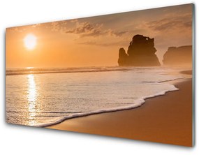 Obraz na skle Moře Pláž Slunce Krajina 120x60 cm