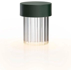 Flos F3694039 Last Order Fluted, bateriová lampička matná zelená, 2,5W LED 2700K stmívatelná, výška 14,2cm