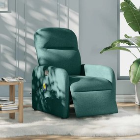 Elektrické masážní polohovací křeslo tmavě zelené textil 3302968