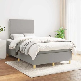 Box spring postel s matrací světle šedá 120x190 cm textil 3269923