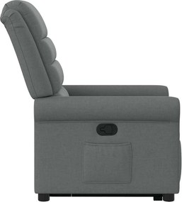 Zvedací polohovací křeslo tmavě šedé textil 3303315
