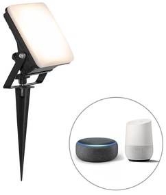 Chytré bodové světlo černé 12,8 cm vč. LED IP65 se zemním hrotem - Ruud