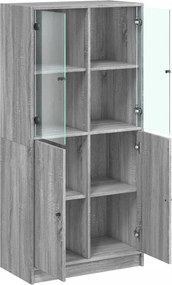 Highboard s dvířky šedý sonoma 68x37x142 cm kompozitní dřevo 3295869