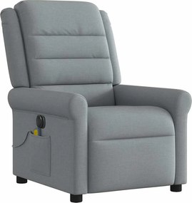 Elektrické masážní polohovací křeslo světle šedé textil 3303304