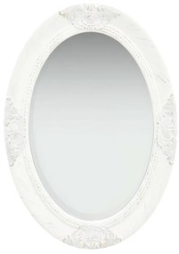 Nástěnné zrcadlo barokní styl 50 x 70 cm bílé