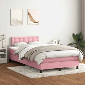 Box spring postel s matrací růžová 120x220 cm samet 3316640