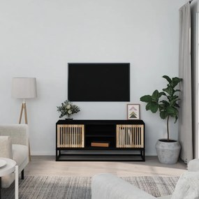 TV skříňka černá 105 x 30 x 45 cm kompozitní dřevo a železo
