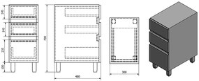 Sapho AVICE 3x zásuvka 30x70,5x48cm, bílá AV062-3030