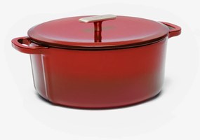 Fabini Kastrol Mattia 2.0, Ø 26 cm (6 l) - Smaltovaný litinový kastrol s poklicí, červený