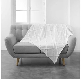 Kvalitní vzorovaná deka bílé barvy 125 x 150 cm