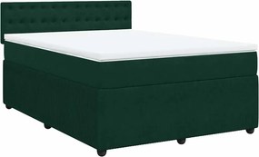 Box spring postel s matrací tmavě zelená 160x200 cm samet 3287797