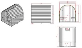 RAKOUSKÝ produkt - Venkovní sauna ISLAND - XL pro 4 osoby 189x220x200 (F90220)