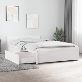 vidaXL Rám postele se zásuvkami 90 x 200 cm [3103485] Barva: Bílá