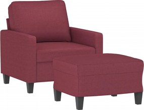 Křeslo s podnožkou vínové 60 cm textil 3201035