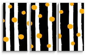 Sablio Obraz - 3-dílný Pruhy a puntíky - 120x80 cm