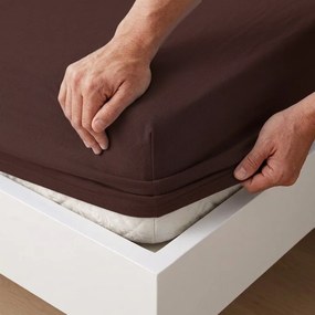 4Home Jersey prostěradlo IDEAL tmavě hnědá, 60 x 120 cm, 60 x 120 cm