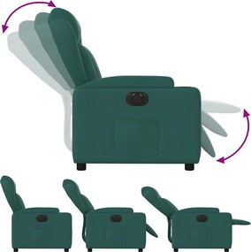 Elektrické polohovací křeslo tmavě zelené textil 3204464