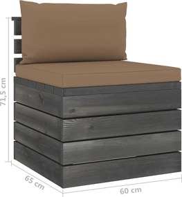 vidaXL 7dílná zahradní sedací souprava z palet + podušky borové dřevo [3061967] Barva: Černá