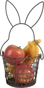 Hnědý drátěný dekorační košík králík Bunny - Ø 15*34 cm