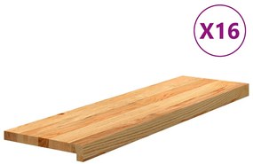 Nášlapy na schody 16 ks světle hnědé 90x25x2 cm masivní dub 3282991