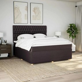 Box spring postel s matrací tmavě hnědá 180x200 cm textil 3292145