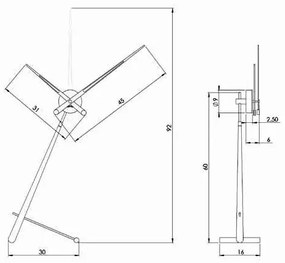 Designové stolní hodiny Nomon Puntero L Black 94cm